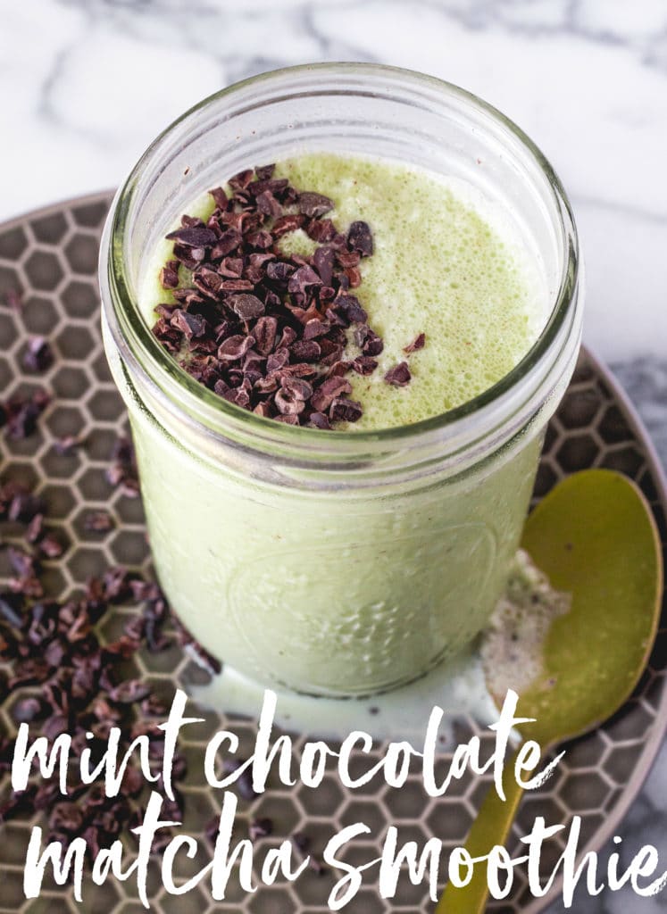 Mint Chocolate Matcha Smoothie - All the King's Morsels